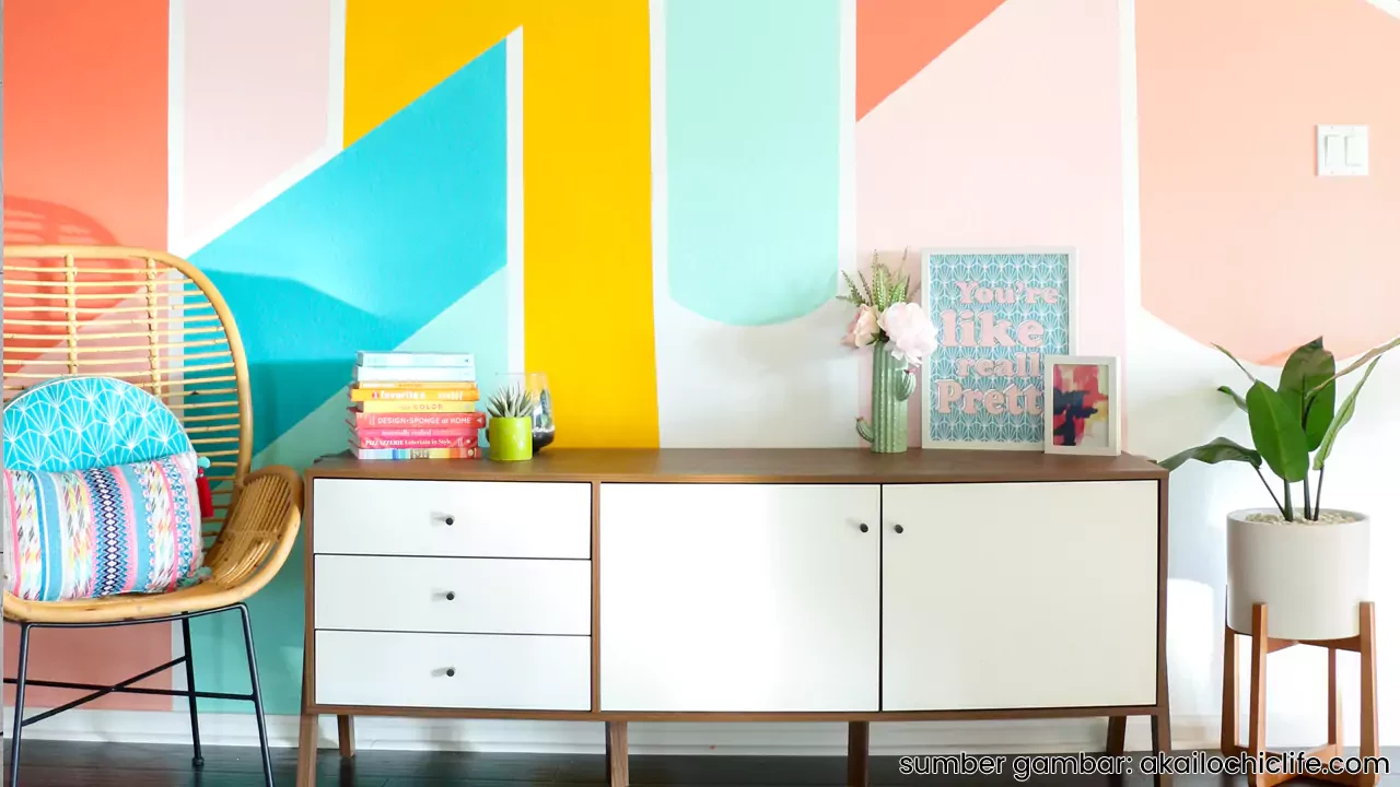 8 Ide Cat Dinding Corak Geometri Simple | Dekoragam