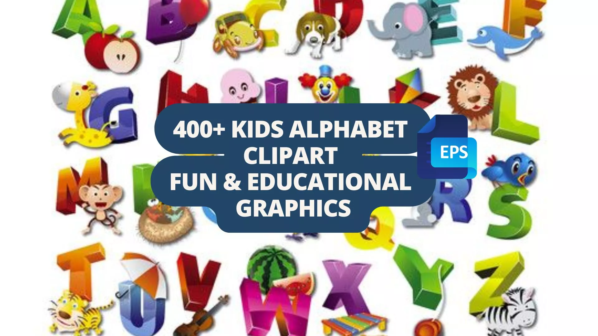 400+ Kids Alphabet Clipart Bundle – Fun & Educational ABC Graphics for ...
