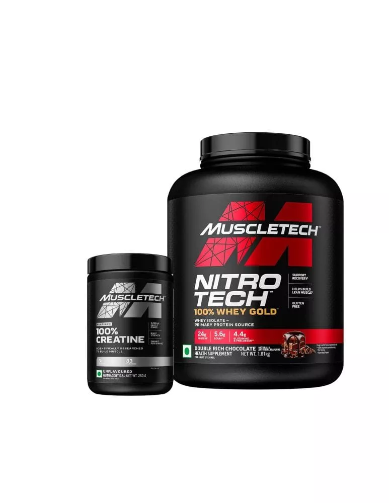 Muscletech Nitrotech Whey Gold 2kg + Muscletech Creatine 250gm Unflavoured - Flex Health