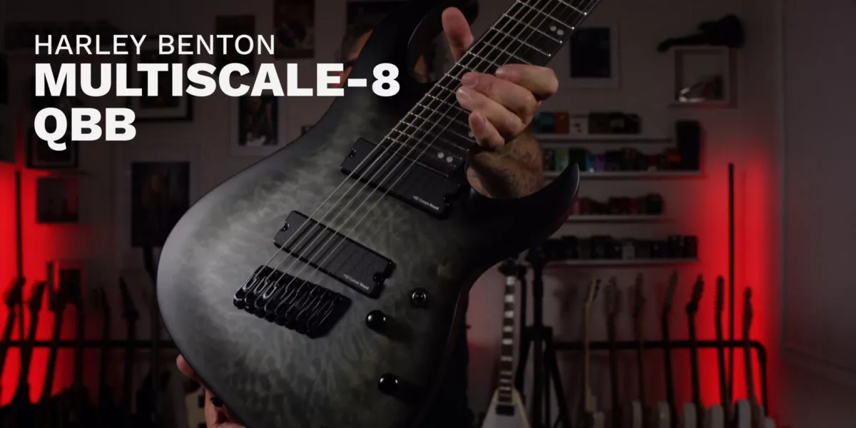 Unboxing the Harley Benton Multiscale Eight-String guitar