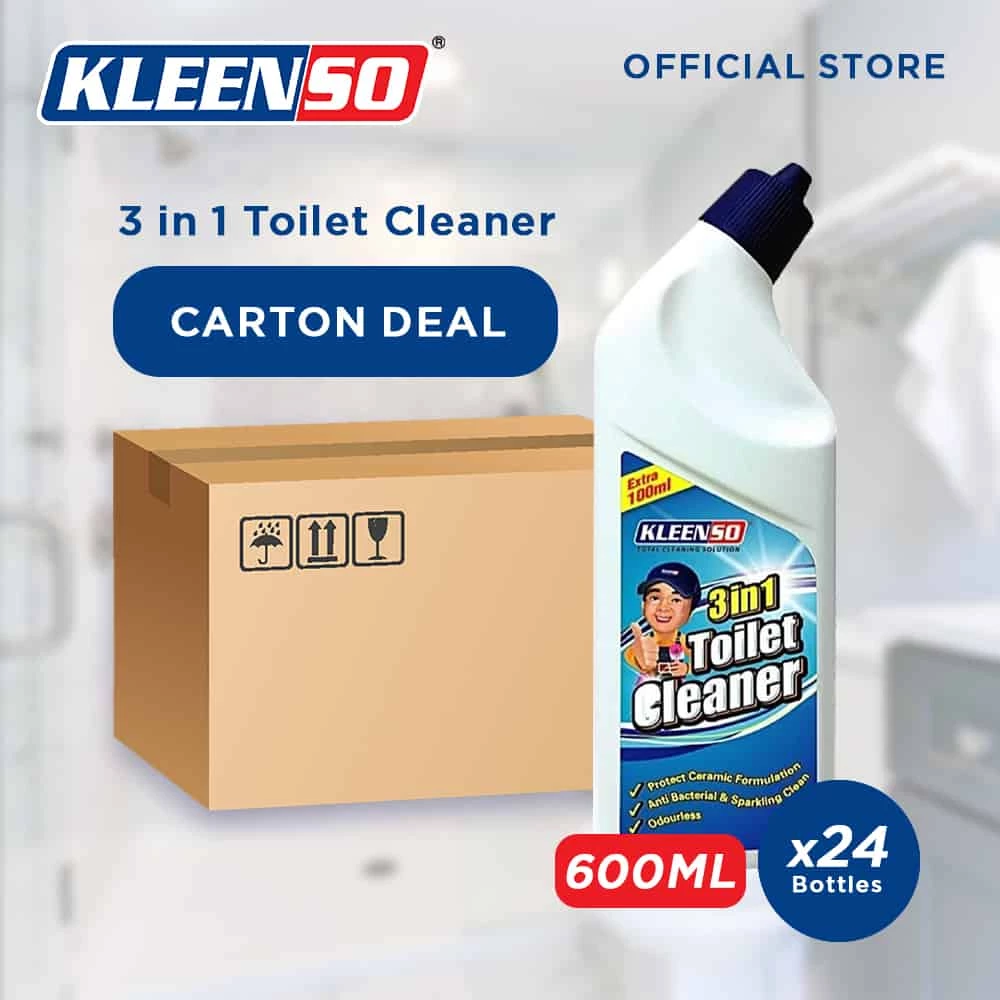[Carton Deal] KLEENSO 3 in 1 Toilet Cleaner (24x 600ML) - Kleenso.my