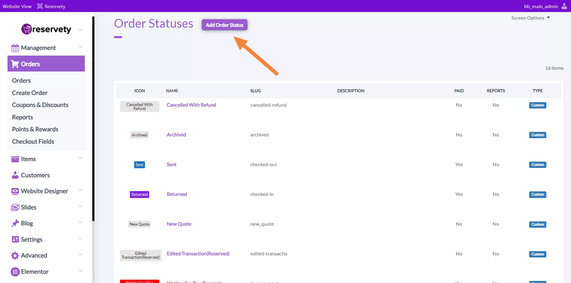 How to Add New Order Status | Reservety