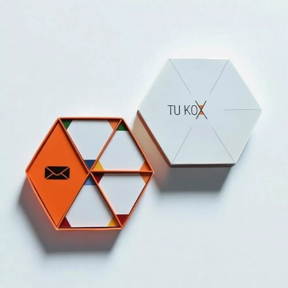 Unique Look Custom Hexagon Rigid Boxes With Slogan