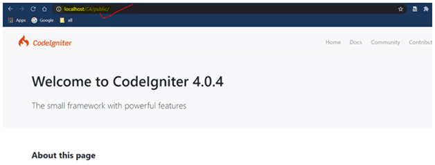 How to Run & Install CodeIgniter 4 in Localhost? - Devstringx