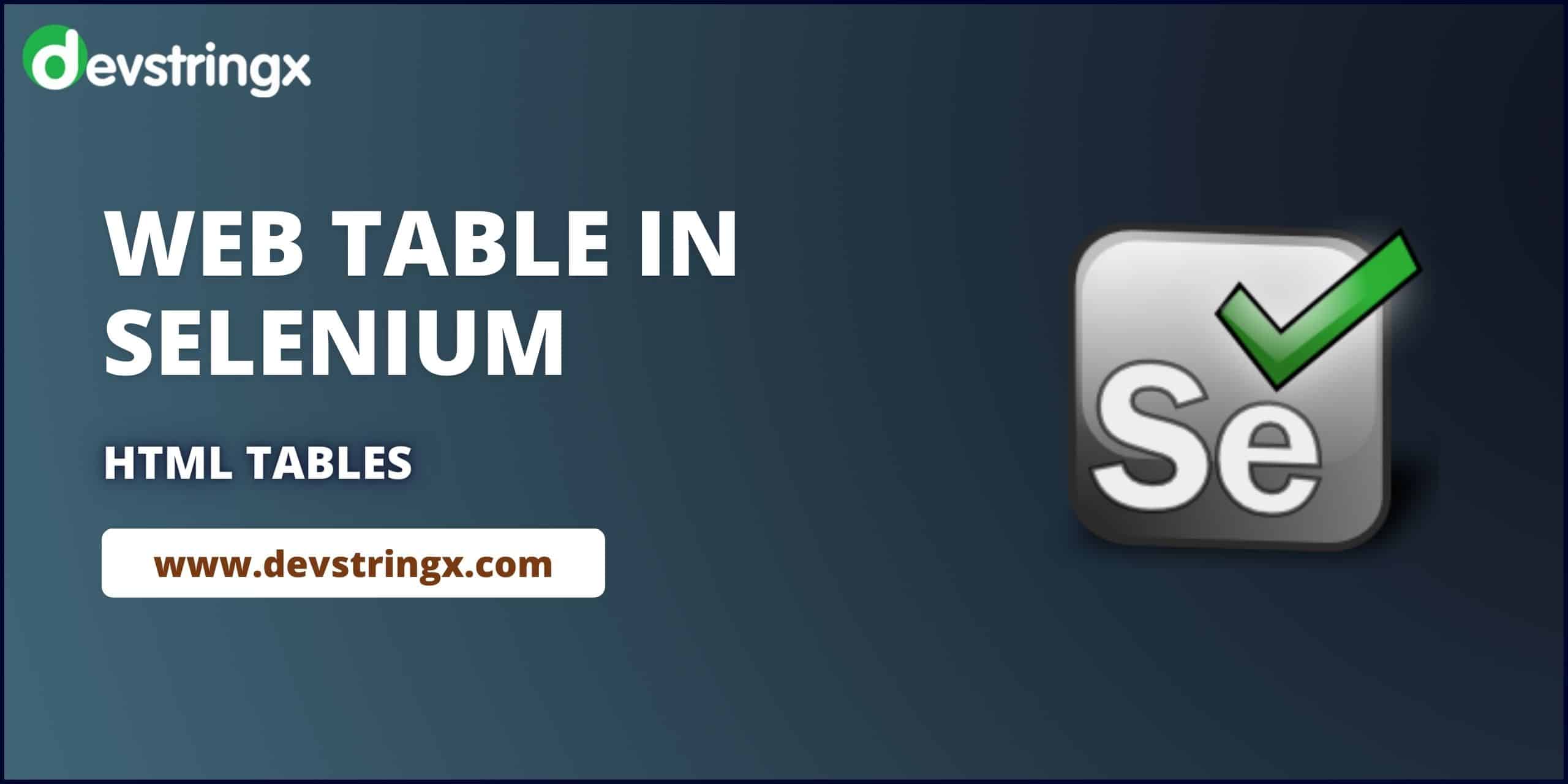 Handle Webtable In Selenium | Appropriate Use | HTML Tables