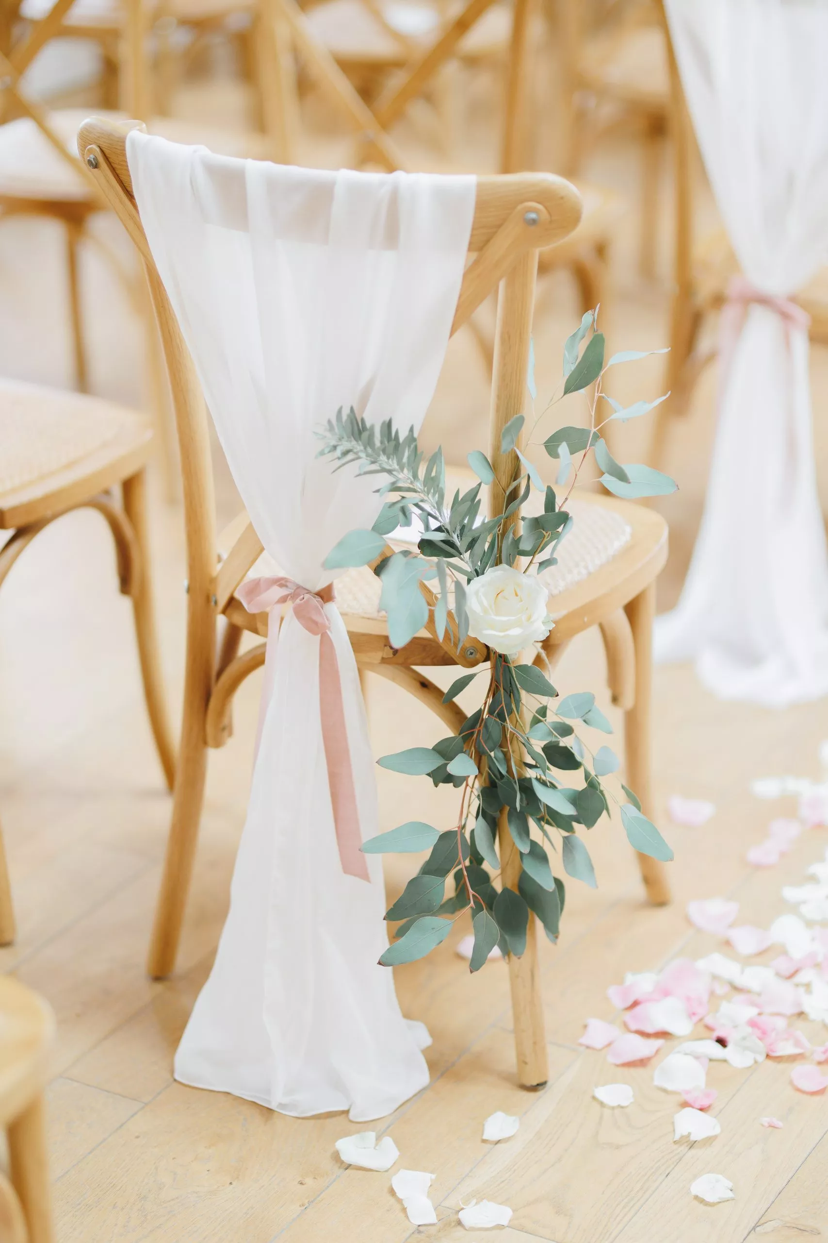 Chiffon Chair Sash - Ivory - ALBA Tableware