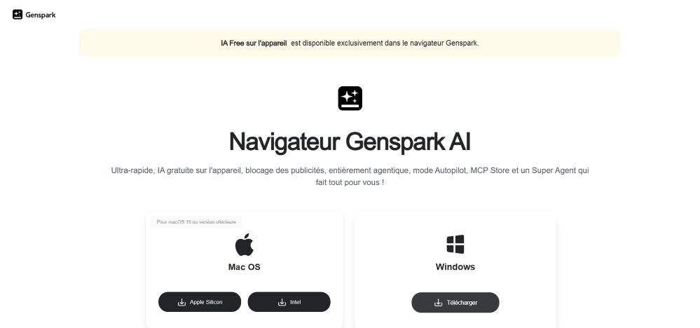 Genspark AI Browser un navigateur avec IA locale open source